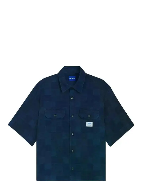 Hugo Ekyno Chest-pocket Checked Shirt - Blue
