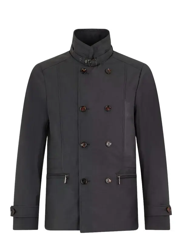 MOORER Double-breasted Jacket - Grey