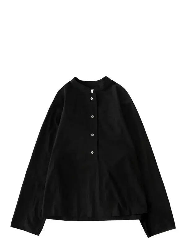 Studio Nicholson Vega Four-button Grandad Collar Shirt - Black