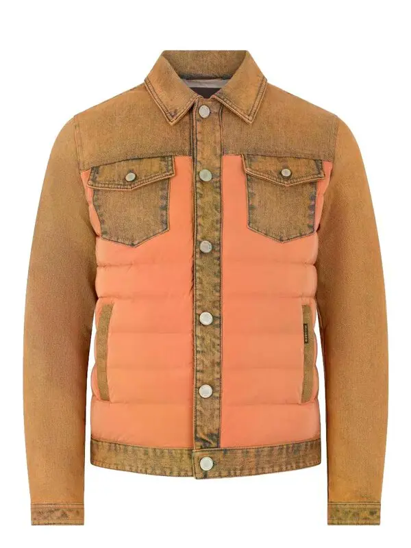 MOORER Denim Padded Jacket - Orange