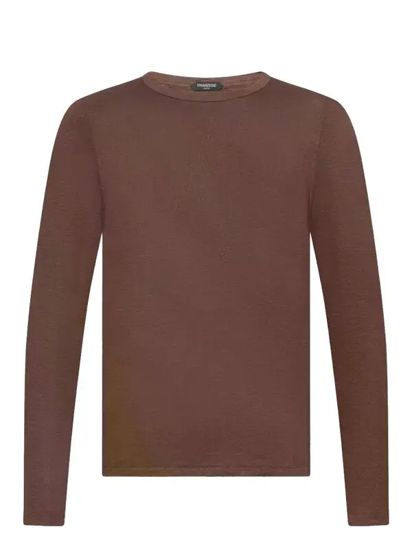 FRANZESE COLLECTION Long-sleeves Crew-neck T-shirt - Brown