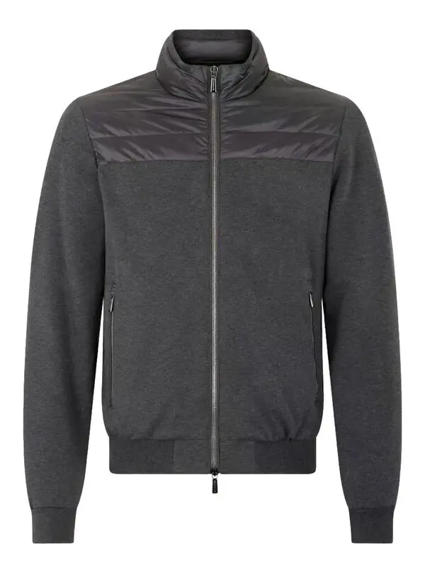 MOORER Panelled Zip-up Jacket - Grey