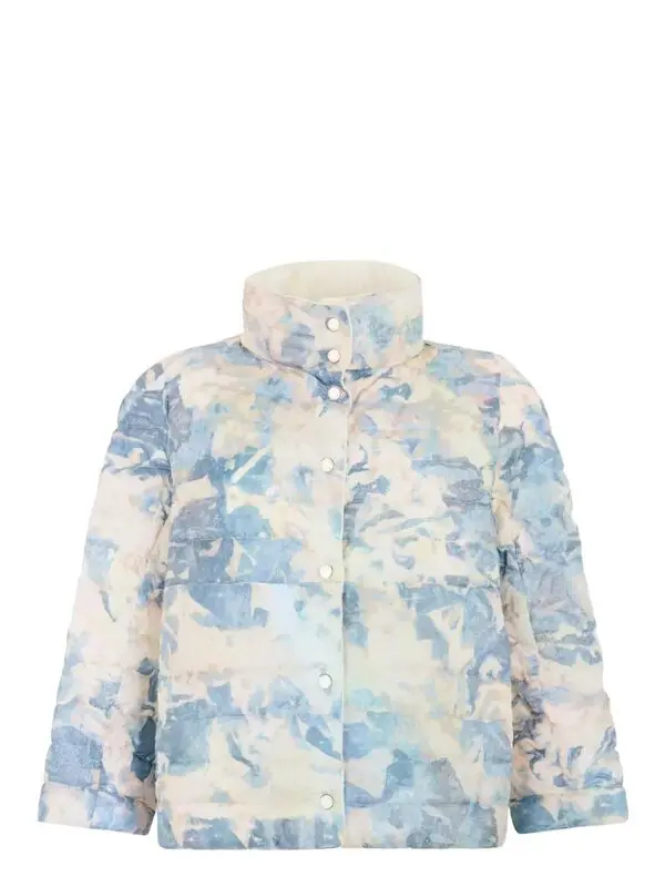 MOORER Floral-print Padded Jacket - Blue