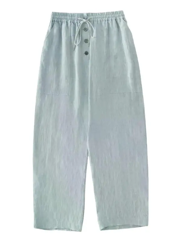 Studio Nicholson Attis Drawstring Linen Trousers - Blue