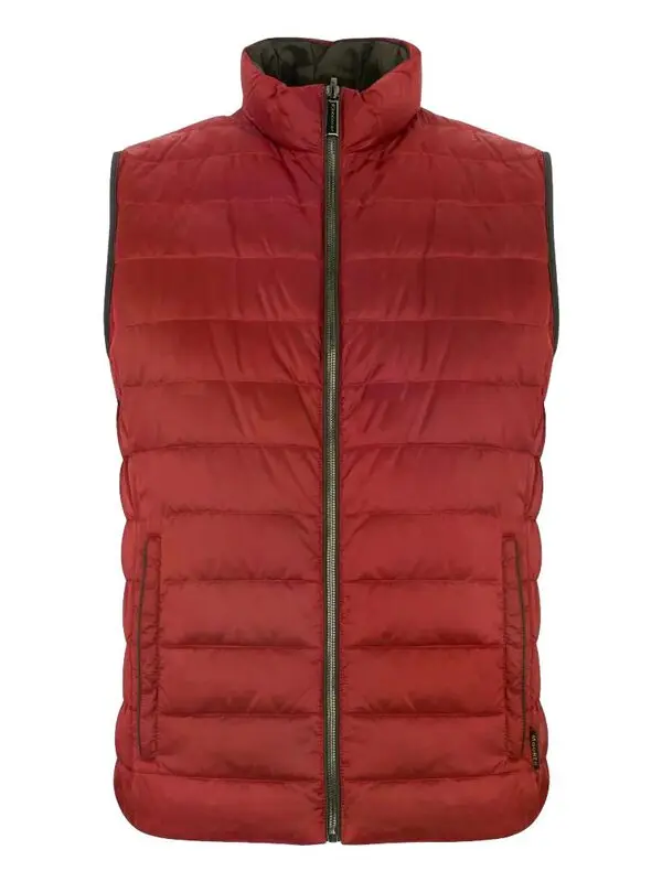 MOORER Lightweight Quilted Zip-up Gilet - Red