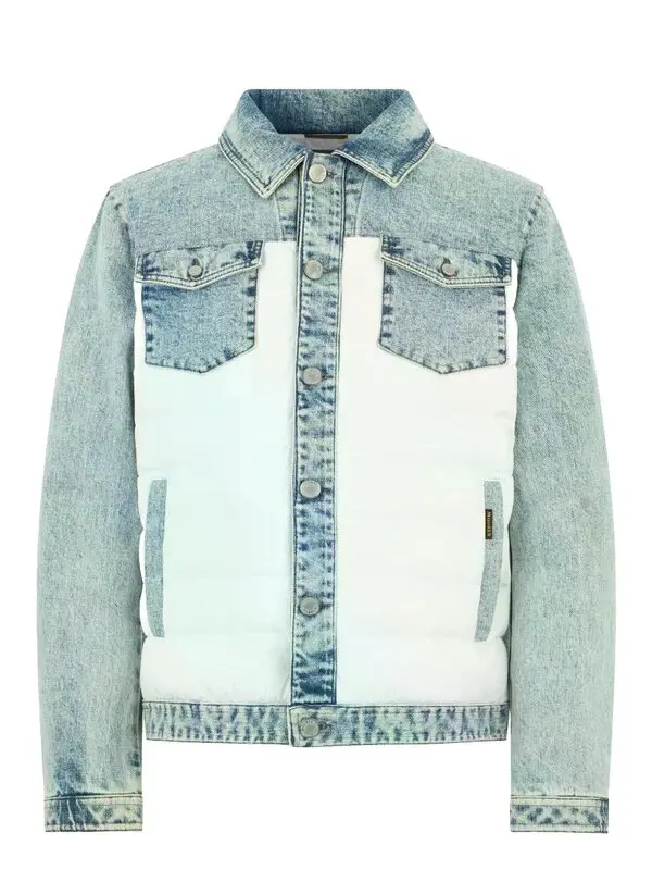 MOORER Padded Denim Jacket - Blue