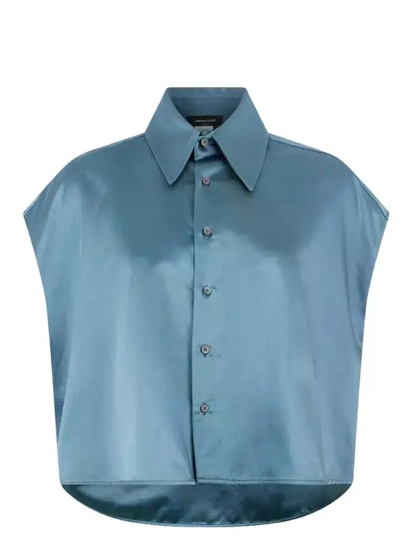 Fabiana Filippi Classic-collar Cropped Shirt - Blue
