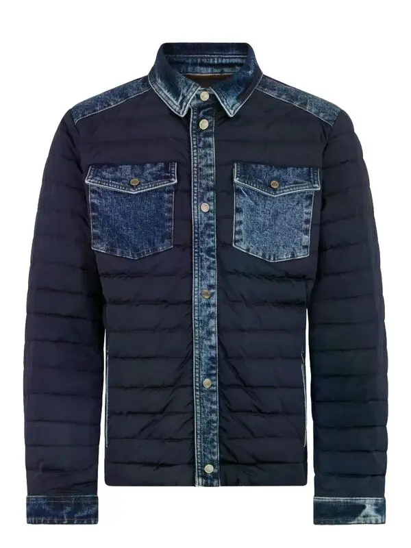 MOORER Panelled Quilted Jacket - Blue