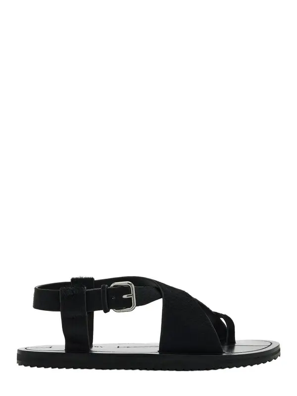 A.emery Ora Ponyhair Sandals - Black