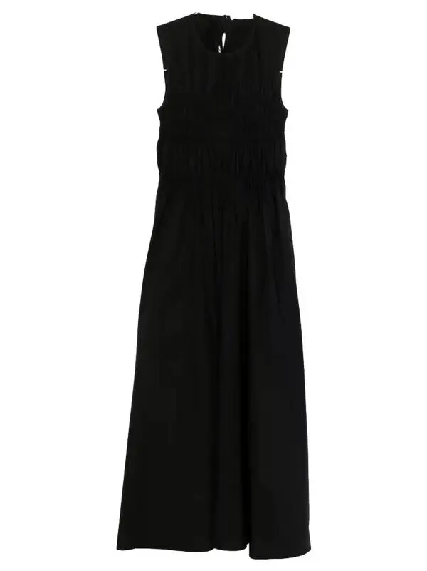 Cecilie Bahnsen Christy Shirred Midi Dress - Black