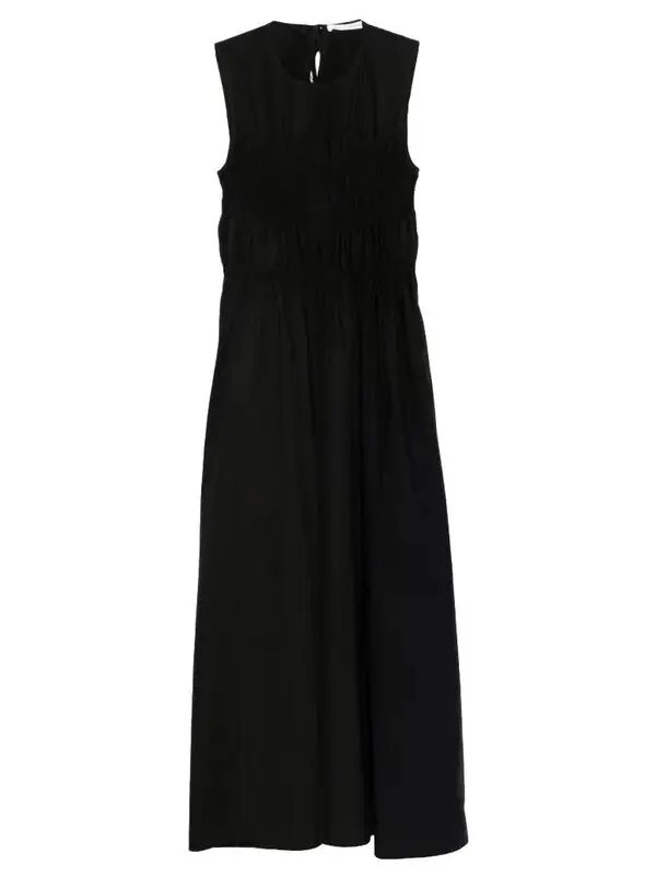 Cecilie Bahnsen Christy Shirred Midi Dress - Black