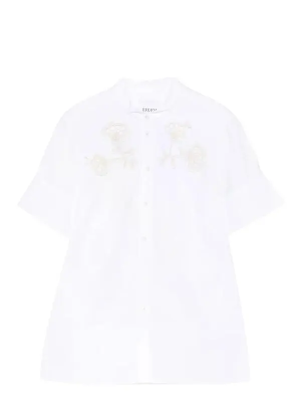 Erdem Appliqué Short-sleeve Shirt - White