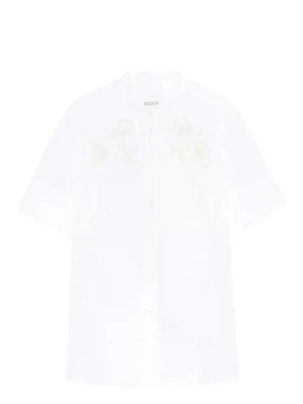 Erdem Appliqué Short-sleeve Shirt - White
