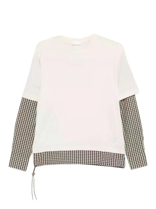 Moncler Gingham Layered T-shirt - Neutrals