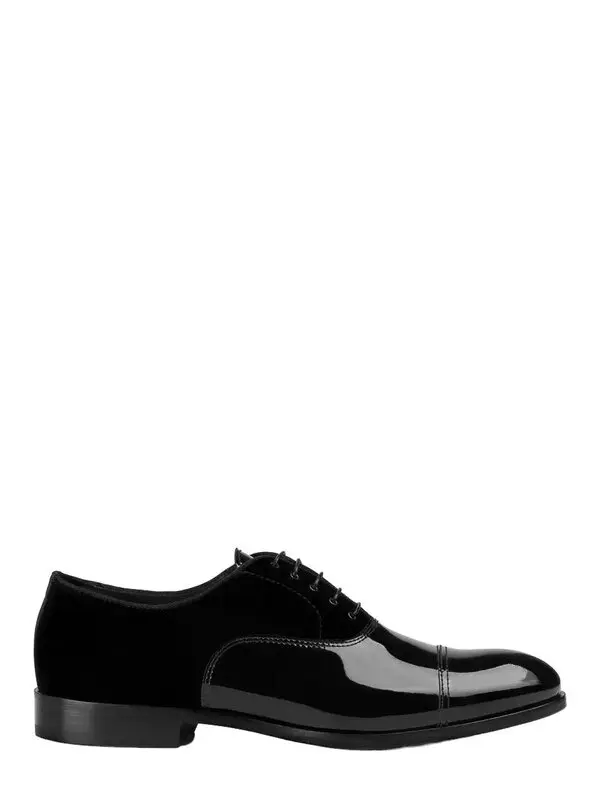 DOUCAL'S Patent-finish Leather Oxford Shoes - Black