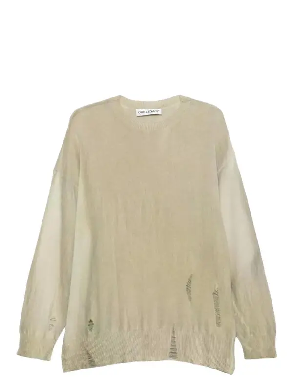 Our Legacy Slant Distressed Sweater - Neutrals