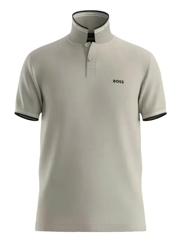 BOSS Ribbed-trim Polo Shirt - Neutrals