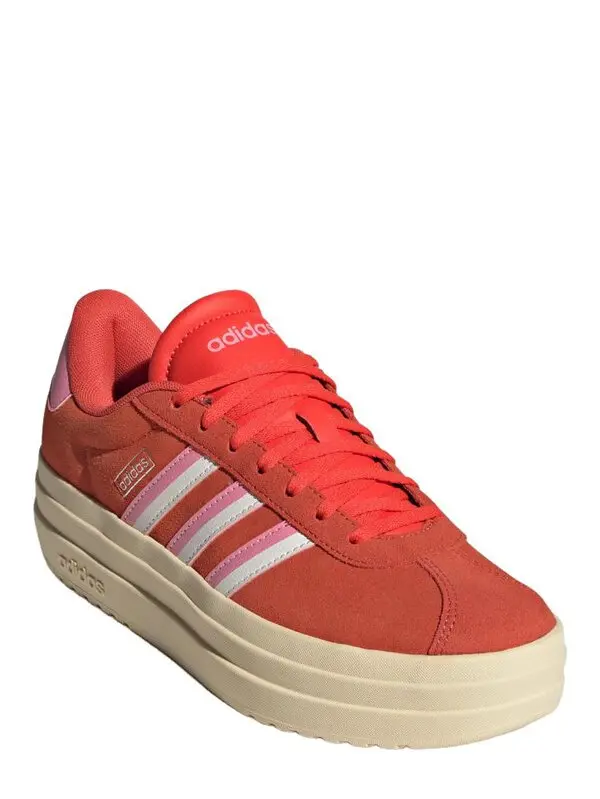Adidas Vl Court Bold Shoes - Bright Red / Bliss Pink / Cloud White
