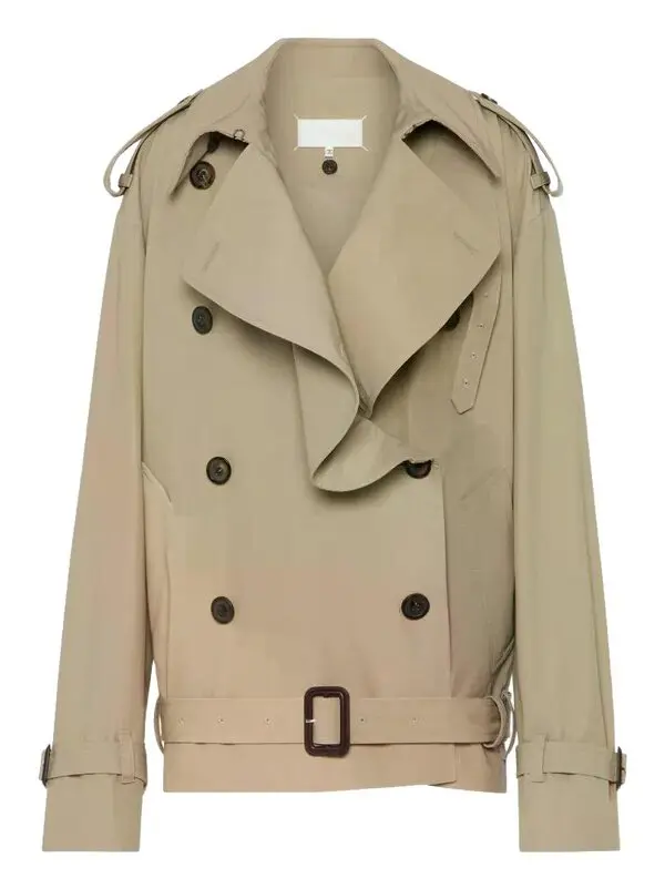 MAISON MARGIELA Cropped Caban With Folded Collar - Neutrals