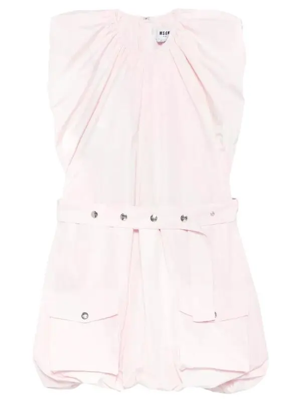 MSGM Pocket Belted Mini Dress - Pink