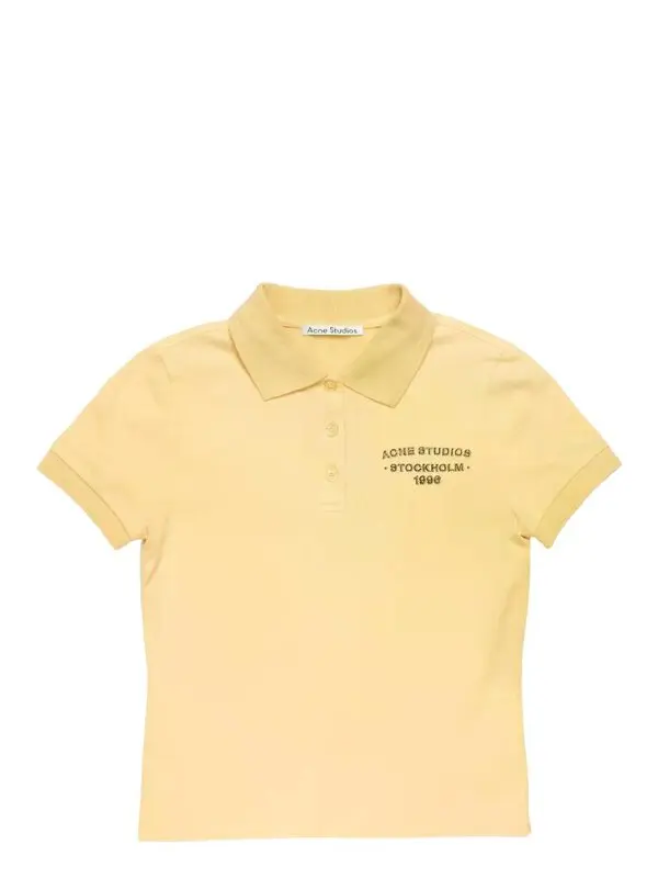 Acne Studios Buttoned Logo Polo Shirt - Yellow