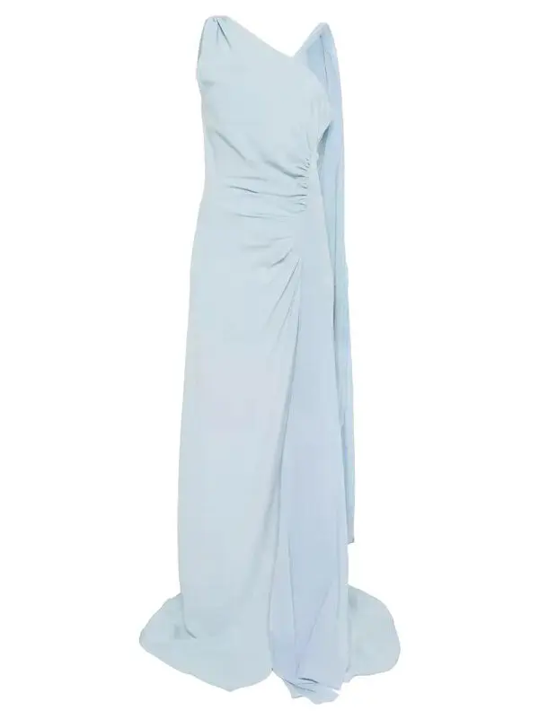 DE SANTIS Gathered One-shoulder Dress - Blue