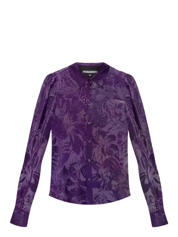 Dsquared2 Floral Buttoned Shirt - Purple
