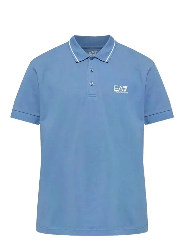 EA7 Piped Logo Polo Shirt - Blue