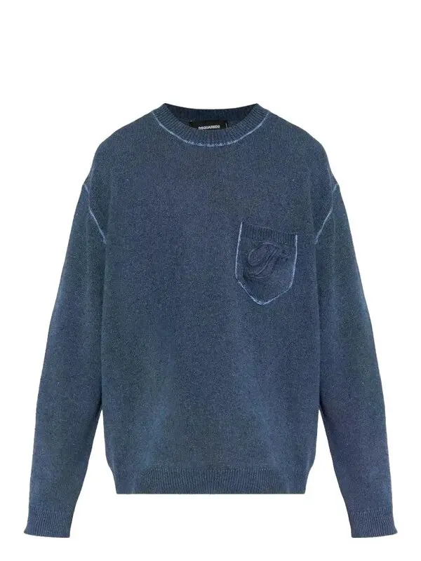 Dsquared2 Logo-embroidered Sweater - Blue