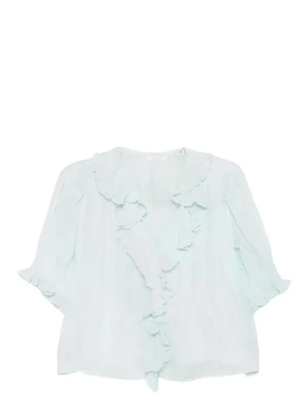 DÔEN Henri Ruffled Blouse - Blue