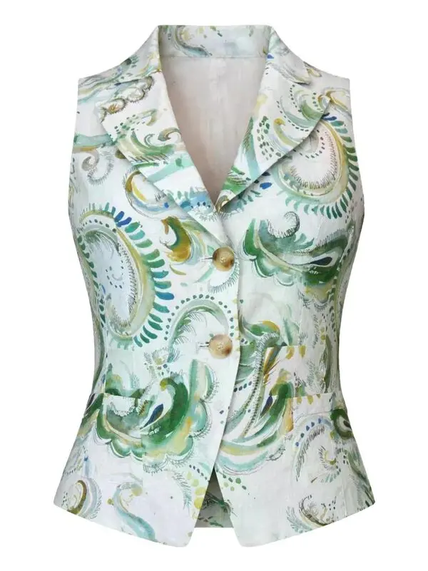 Marella Patterned Vest - White