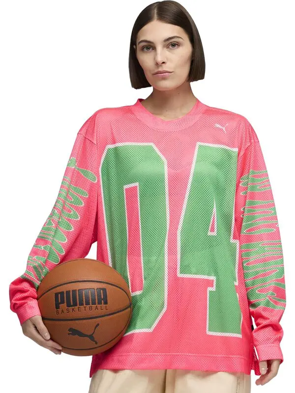 PUMA Flau'jae Oversized Long Sleeve Jersey - Pink