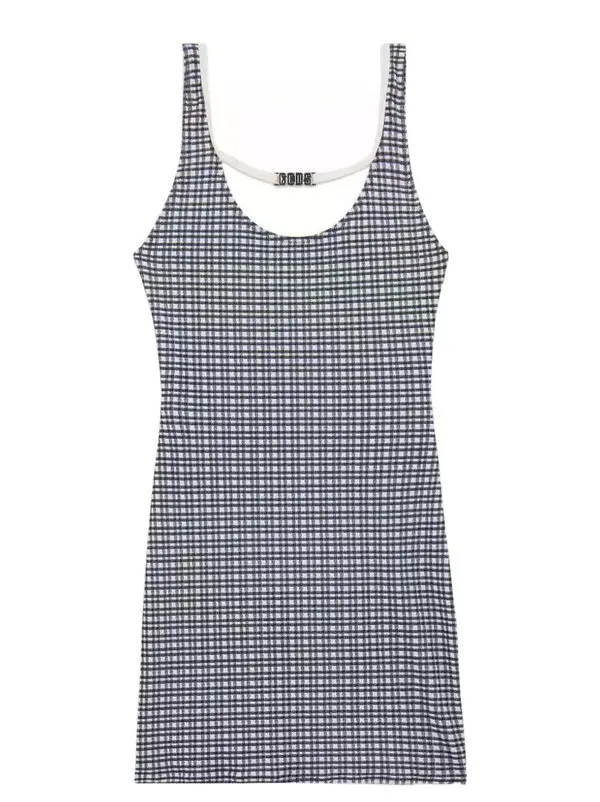 Gcds Gingham Mini Dress - Grey