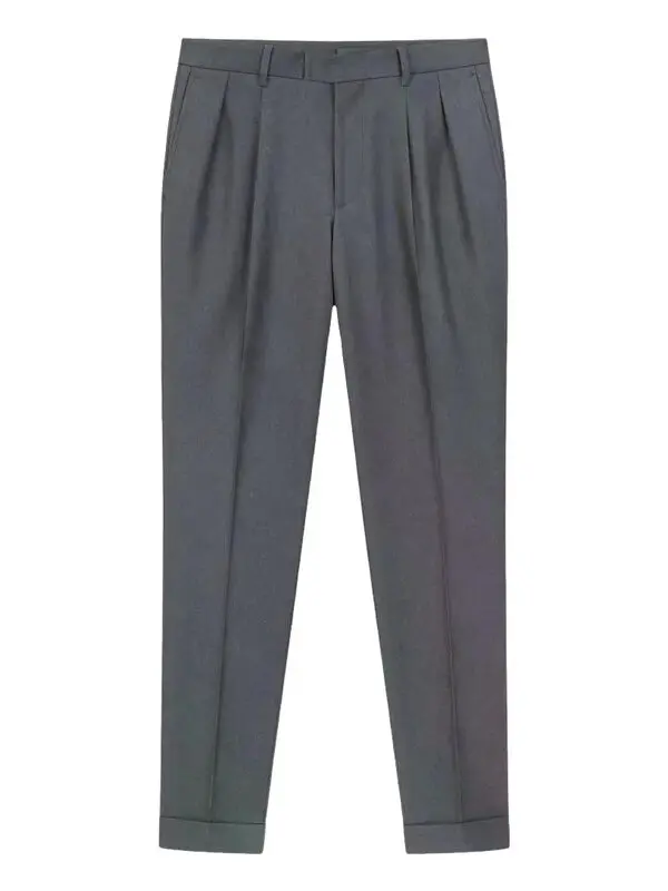 PT TORINO Pleated Trousers With Turn-up Cuffs - Grey
