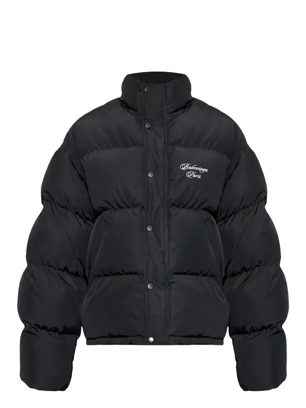 Balenciaga Logo Quilted Puffer Jacket - Black
