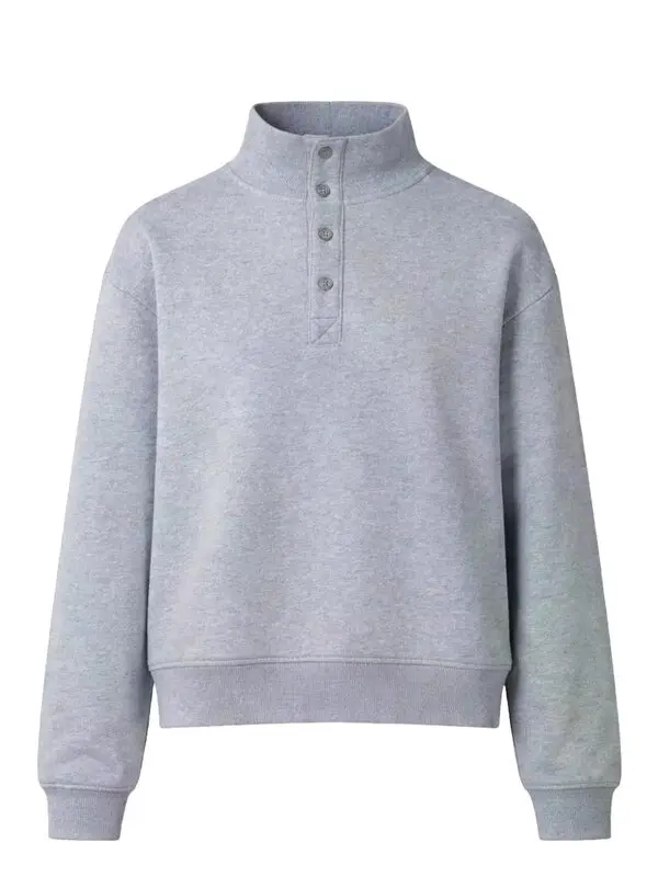 ENTIRE STUDIOS Buttoned-collar Cotton Pullover - Grey