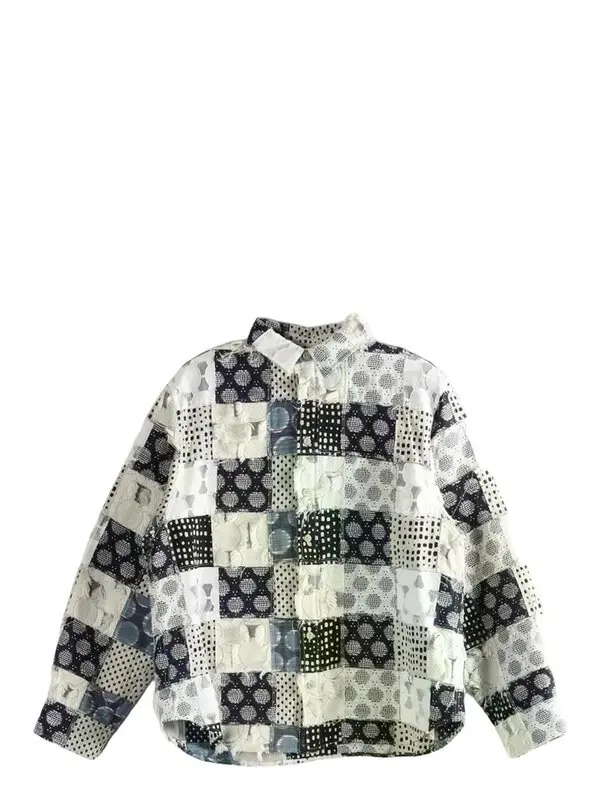 ADER ERROR Patchwork Fringed Shirt - White