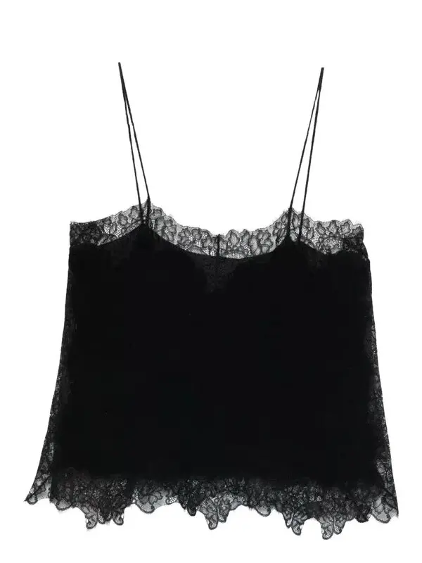 MES DEMOISELLES Lace Aeris Top - Black