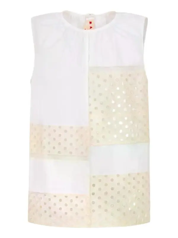Marni Broderie Anglaise Sleeveless Blouse - White