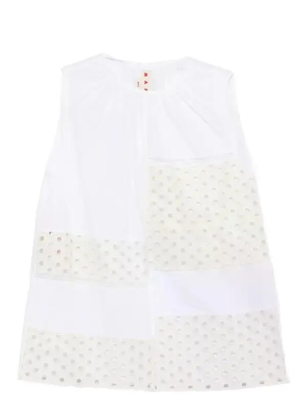 Marni Broderie Anglaise Sleeveless Blouse - White