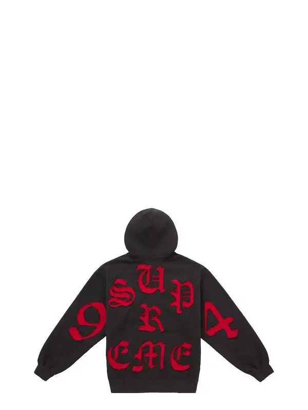 Supreme Cut Out Zip Up Hooded Sweatshirt - Black