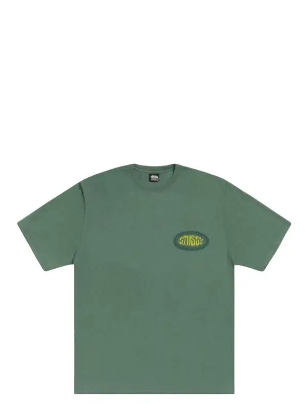 StÜssy Tile Oval Pigment Dyed Tee Shirt - Pine