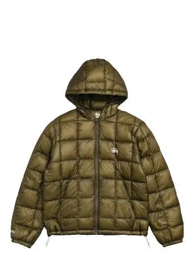 StÜssy Midweight Hooded Puffer Jacket - Olive