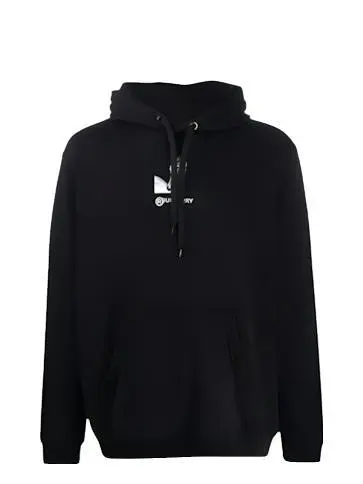 Burberry Swan Graphic Cotton Hoodie - Black