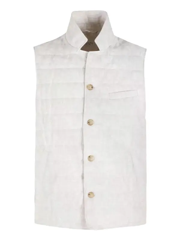 Seventy Quilted Button Vest - Neutrals