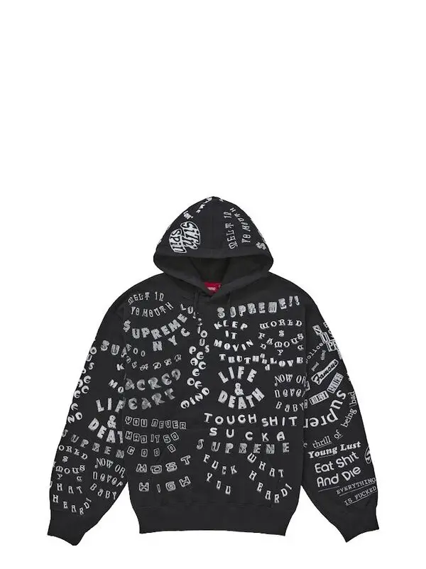 Supreme Too Deadly Hooded Sweatshirt - Black