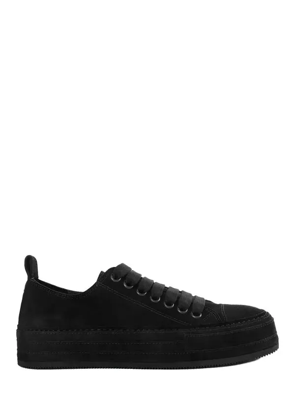 ANN DEMEULEMEESTER Suede Lace-up Sneakers - Black