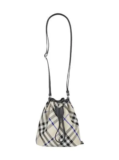 Burberry Mini Check Bucket Bag - Grey/blue