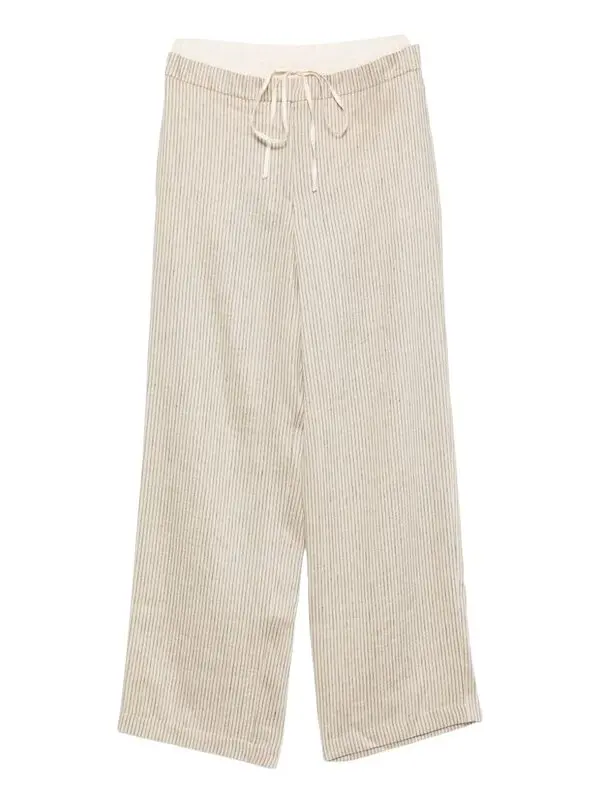 ALYSI Striped Trousers - White