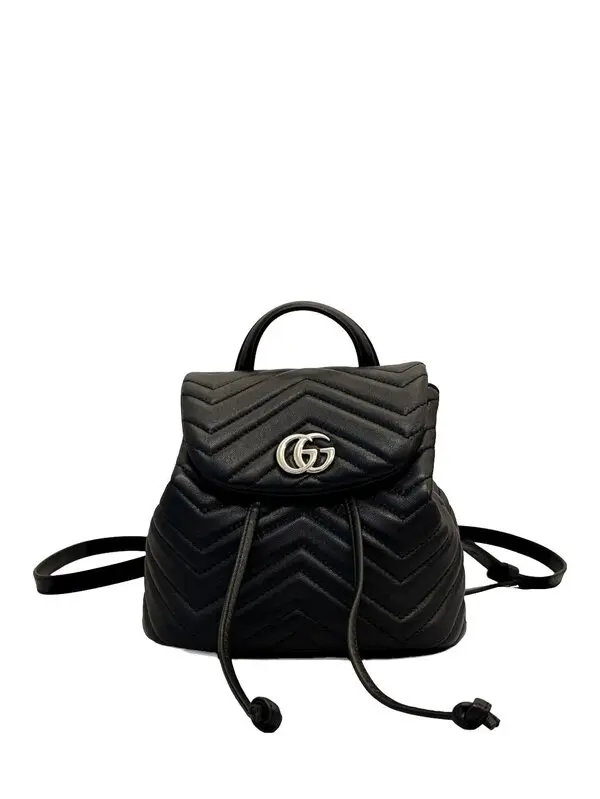 Gucci Gg Marmont Leather Backpack - Black